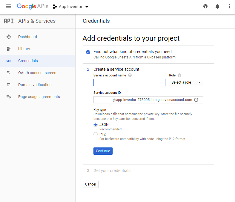 Google Sheets API Setup